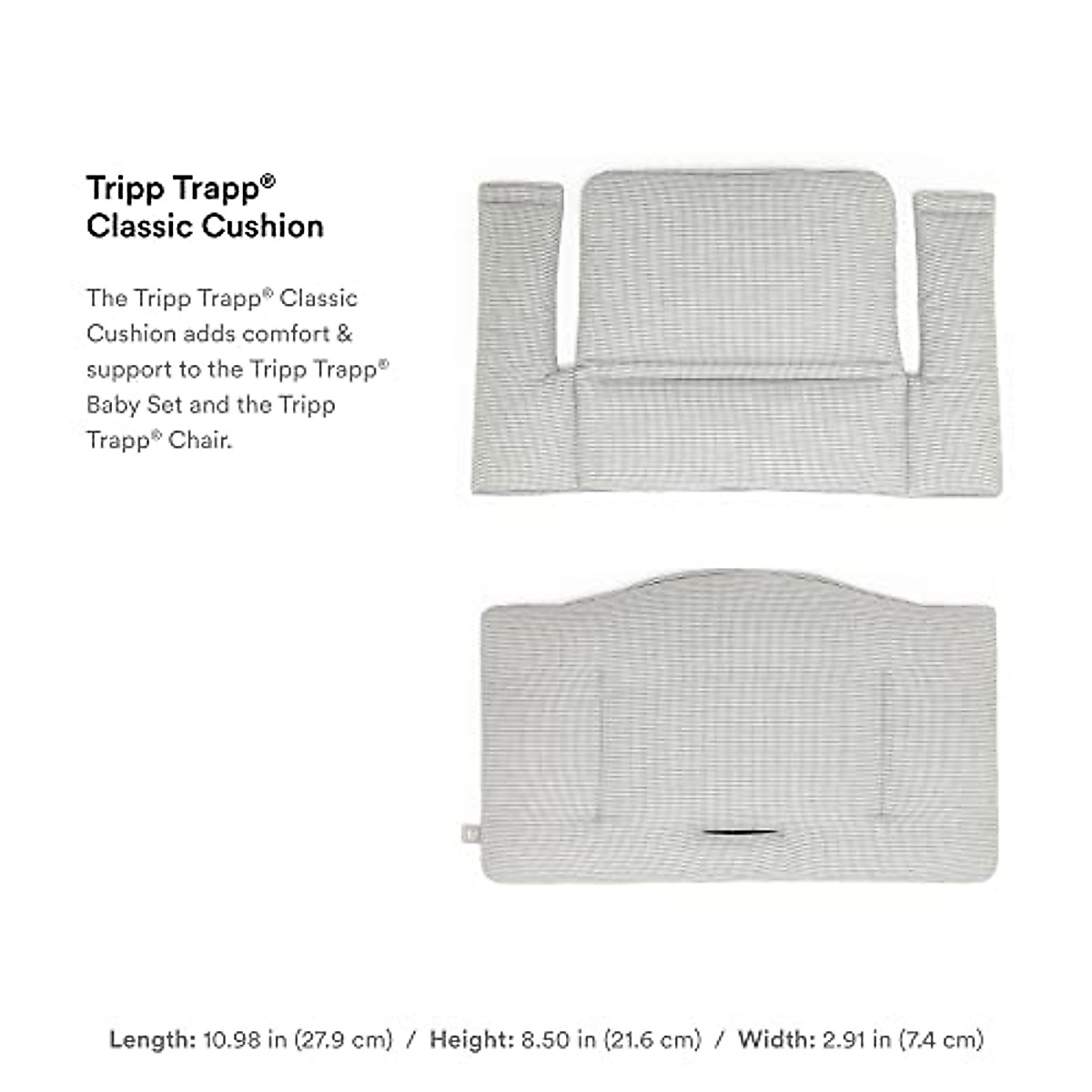 Stokke Tripp Trapp Classic Cushion, Nordic Grey - Pair with Tripp Trapp Chair & High Chair for Support and Comfort - Machine Washable - Fits All Tripp Trapp Chairs
