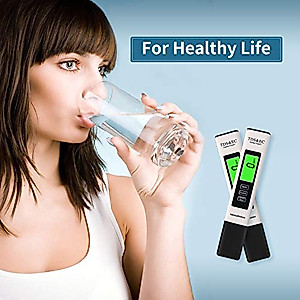 MEASUREMAN PH Meter and TDS Meter Combo，0-14 PH Value, 0.01 Resolution TDS Meter, EC Meter & Temperature Meter 3 in 1, Accuracy ± 2%, 32.0-176.0°F Green Backlight Meter"