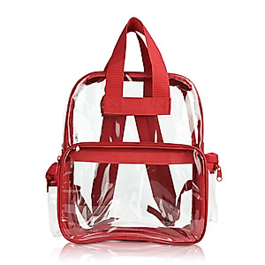 DALIX Wholesale Clear Backpacks Small Book Bags 50 Pcs in Red
