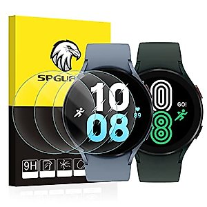 SPGUARD [4 Pack Galaxy Watch 4 44mm Screen Protector & Galaxy Watch 5 44mm Screen Protector, Tempered Glass Screen Protector Accessories for Samsung Watch 4 44mm/ Watch 5 44mm (NOT for Other Models)