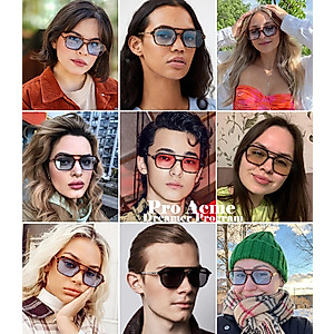 Pro Acme Square Aviator Trendy Sunglasses for Women Men Vintage 70s Flat Pilot Tinted Glasses UV400 Protection(Leopard Frame | Blue Lens)