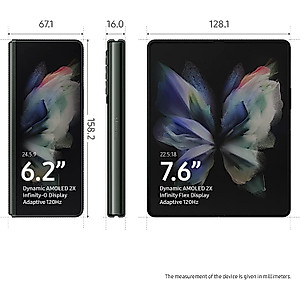 SAMSUNG Galaxy Z Fold 3 5G US Version, 256GB, Phantom Green - AT&T (Renewed)