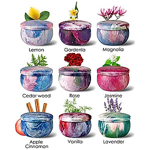 Scented Candles Gift Set,9 x 2.2 Oz Natural Soy Wax Candles Gifts for Women,9 Essential Oil Fragrances,Aromatherapy for Stress Relief,Gift Set for All Occasions,15 Hours Burn Time, 9 Pack