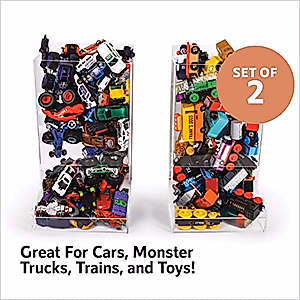 Acrylic Wall Toy Dispenser - Acrylic Wall Organizer For Toy Car, Train, Monster Trucks - Toy Car Storage - Storage Bin… (2 Pack)