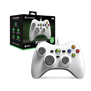 Hyperkin Xenon Wired Controller - White - Officially licensed Xbox 360 Controller replica for use with Xbox Series X|S, Xbox One, Windows 10|11, PC, Video Game Controller, 3.5MM Audio Jack, Impulse Triggers, Plug and Play Gaming Gamepad