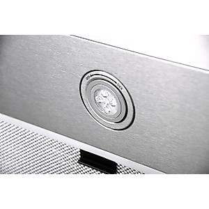 Hauslane | Chef Series PS16 30" Under Cabinet Range Hood, Stainless Steel | Contemporary Modern Design, Mechanic Button Control, Aluminum Filters, LED Lamps, 4-Way Venting Options