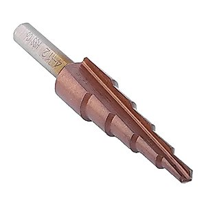 Hole Drill Bit, High Speed Steel M35 Triangular Shank Step Bit Set High Hardness for Wood for PVC Board for Steel(4-12 (5th order))