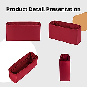 DGAZ Purse Organizer Insert For Chanel CF Bags，Silk Bag Organizer，Luxury Handbag & Tote Shaper(Wine Red,Jumbo 30)