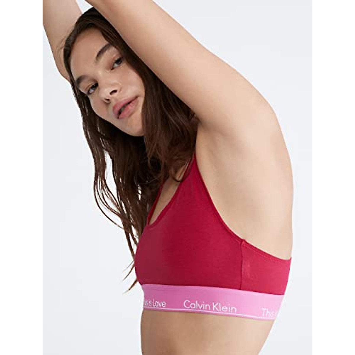 Calvin Klein Women's This is Love Modern Cotton Bralette, Persian Red, Medium