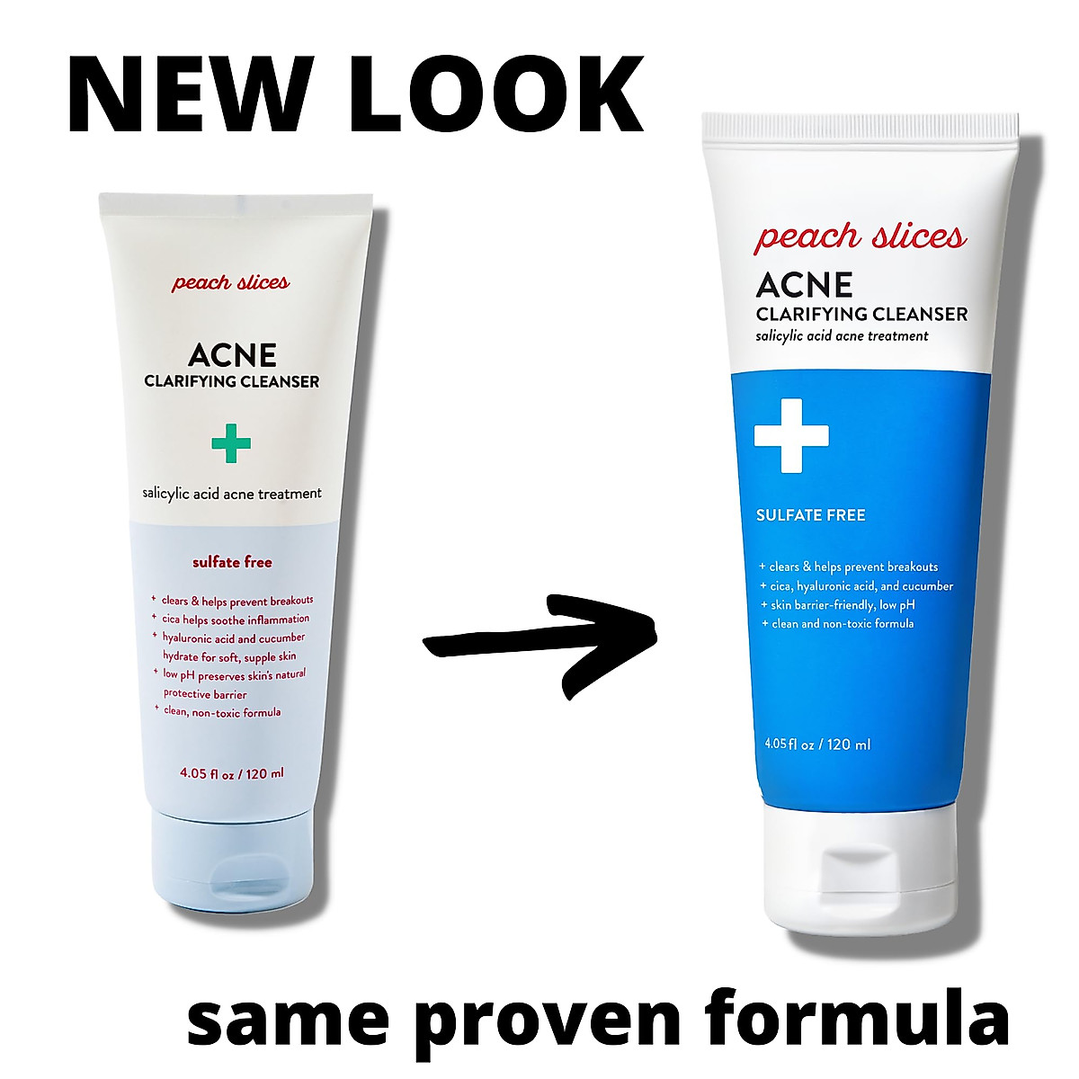 Peach Slices | Acne Clarifying Cleanser | Deep Cleans & Prevents Acne | 2% Salicylic Acid | Hyaluronic Acid | Sulfate-Free | Hydrates & Calms Skin | Gentle Formula | Face Wash | Cruelty-Free | 4 oz