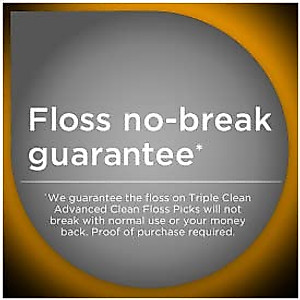 DenTek Triple Clean Advanced Floss Picks, No Break & No Shred Floss, 150 Count. (Pack of 4)