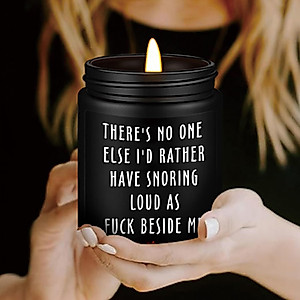 Valentines Day Gifts for Boyfriend from Girlfriend Love Candle Funny Gifts for Husband from Wife - 7 Oz Lavender Scented Soy Canle - Romantic Birthday Anniversary Presents for Him Men