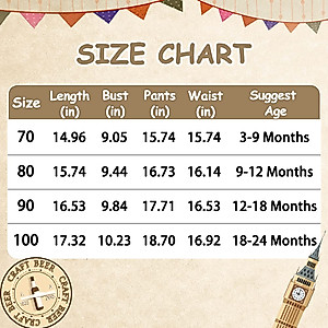 XIFAMNIY Baby Boys Gentleman Outfit 4Pcs Pants and Top Sets Newborn Long Sleeve Romper+ Hat + Vestcoat + Bow Tie 3-24M