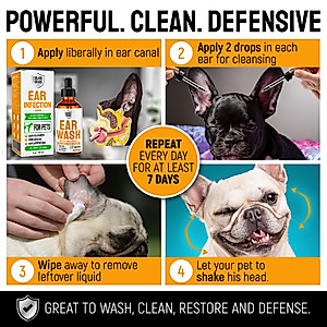 Dog Ear Infection Treatment + Colloidal Silver ● Ear Infection Treatment for Dogs & Cats ● Drops for Irritations, Itch, Odors, & Cat and Dog Ear Infection ● Silver Ear Wash for Different Pets ● 2 Oz