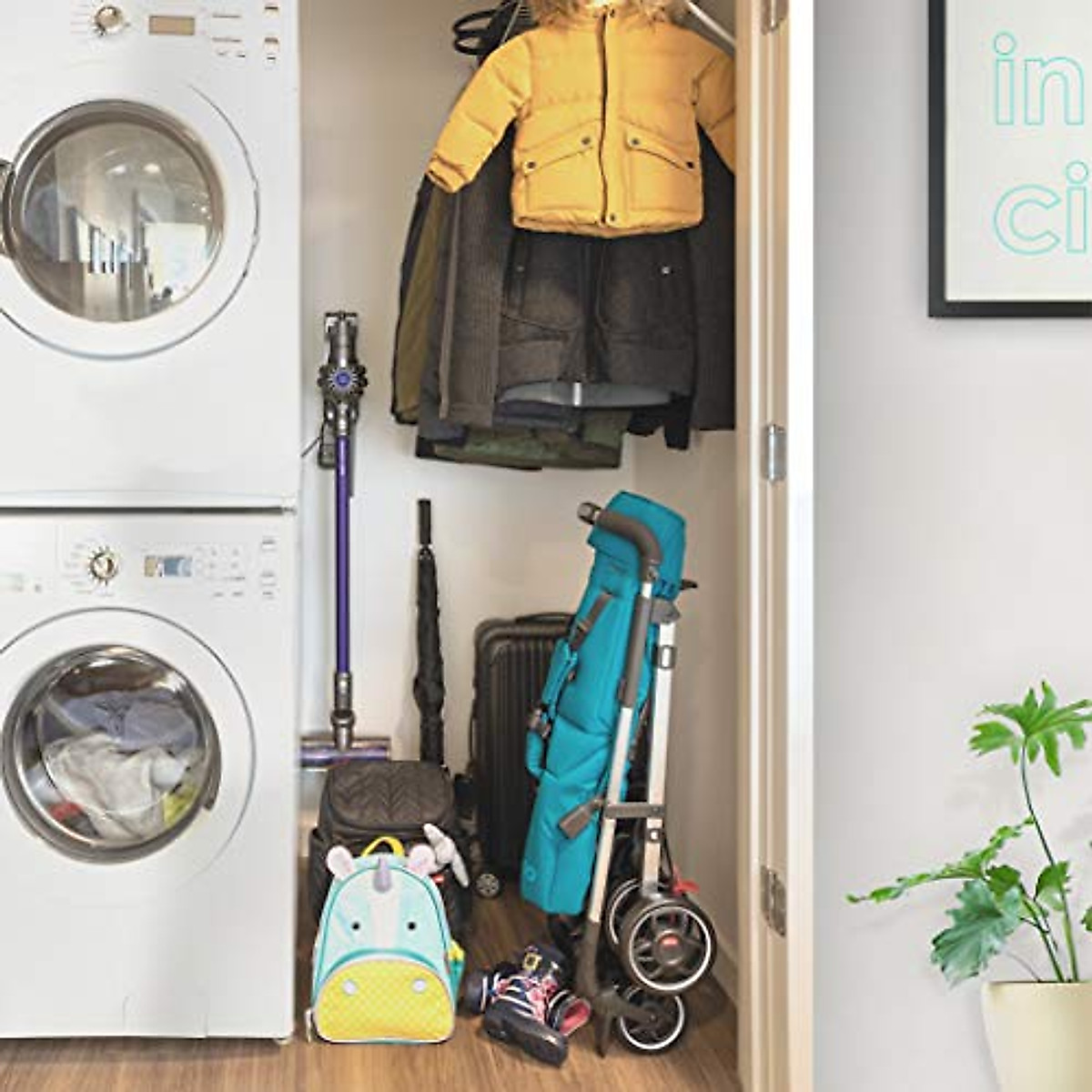 Diono Flexa Umbrella Stroller from Infant to Toddler, Freestanding Slim Fold, Lightweight Umbrella Stroller with Canopy, XL Storage Basket, Black Midnight