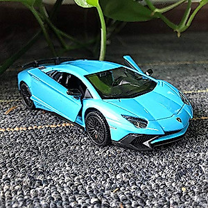 TGRCM-CZ 1/36 Scale Aventador LP700-4 Casting Car Model, Zinc Alloy Toy Car for Kids, Pull Back Vehicles Toy Car for Toddlers Kids Boys Girls Gift (Blue)