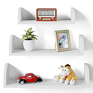 SRIWATANA Rustic Wall Shelves Set of 3 and Wood Floating Shelves Set of 4 Bundle (Contains 2 Items)