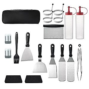 CYXI Grill Accessories, BBQ Tools Set, Grilling Tools Stainless Steel Grill Utensils,Portable Grilling Utensil Kit,for Travel, Picnics, RVs, Camping, BBQs, Parties (Size : 18pcs)