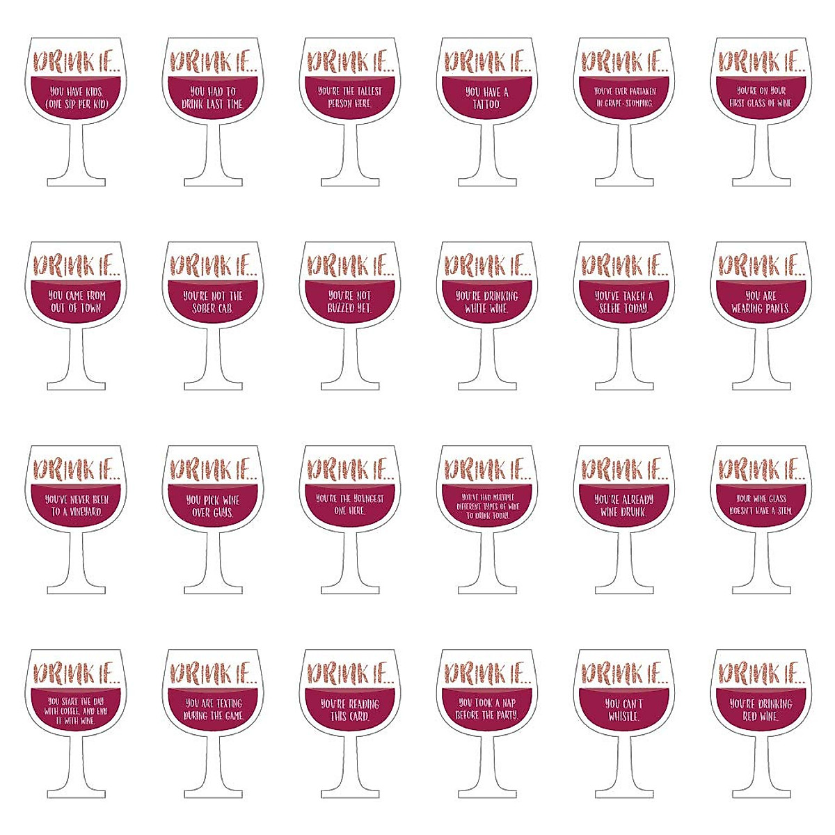 Big Dot of Happiness Drink If Game - But First, Wine - Wine Tasting Party Game - 24 Count