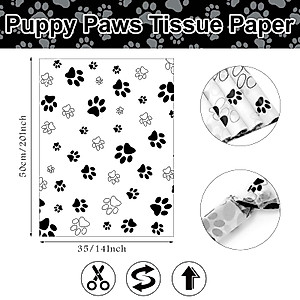 100 Sheets Dog Paw Print Tissue Paper Puppy Paws Gift Wrap Tissue Paper for Gift Bags Wrapping and DIY Crafts (Dog Paw)