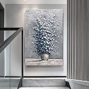 Yotree paintings 24x36 Inch Wall Art Hand-Painted Oil Painting On Canvas Gallery Wrapped Painting Modern Floral Artwork for Living Room Bedroom Décor Ready to Hang