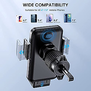 CINDRO Car Vent Phone Mount for Car [Military-Grade Hook Clip] Phone Stand for Car [Thick Cases Friendly] Air Vent Clip Cell Phone Holder for Smartphone, iPhone, Automobile Cradles Universal