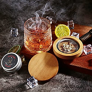 Cocktail Smoker Kit with Torch,include 4 Packs of Wood Chips for Whiskey and Bourbon. Infuse Cocktails, Whiskey, Cheese, Salad, Wine, and meats. Gifts for Your Friends, Husband, Dad. （No Butane Gas）
