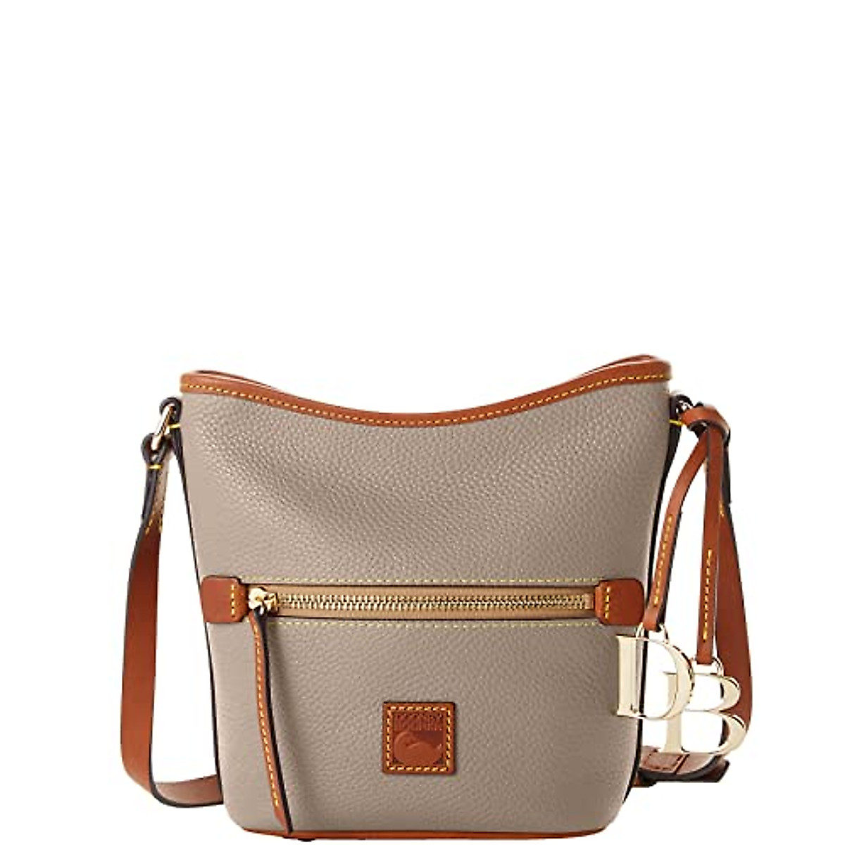 Dooney & Bourke Handbag, Pebble Grain Small Zip Sac Shoulder Bag - Taupe