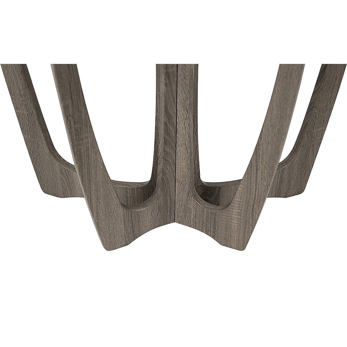 FINECASA Wooden Console Table, Half-Moon Entryway Table, Semicircle Narrow Side Table, Sofa Table for Living Room and Corridor, Foyer Table, Half Round Hallway Table, 43.4x17x30 Inches, Gray