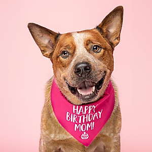 Happy Birthday Mom! Dog Bandana (Royal, OS 168)