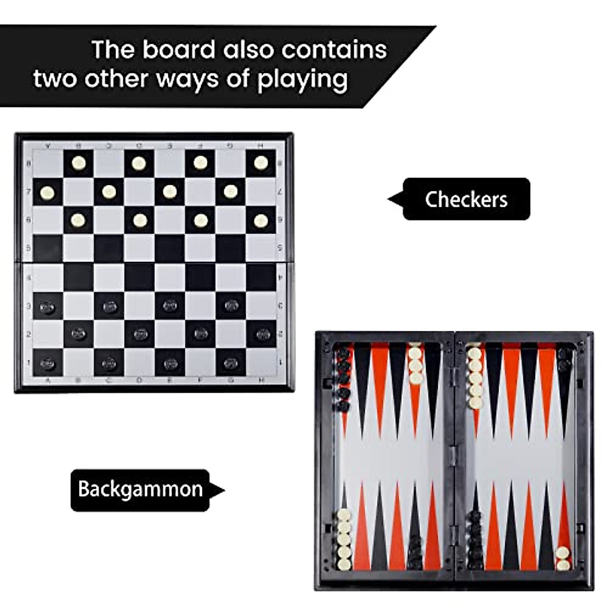 CSVICTORY Classic Chess Set 11.8" x 11.8"- Magnetic Chess Pieces with Folding Magnetic Chess Board, Staunton Chess Pieces & Storage Box, Magnetic Chess Set, 3-in-1 Board Game Set