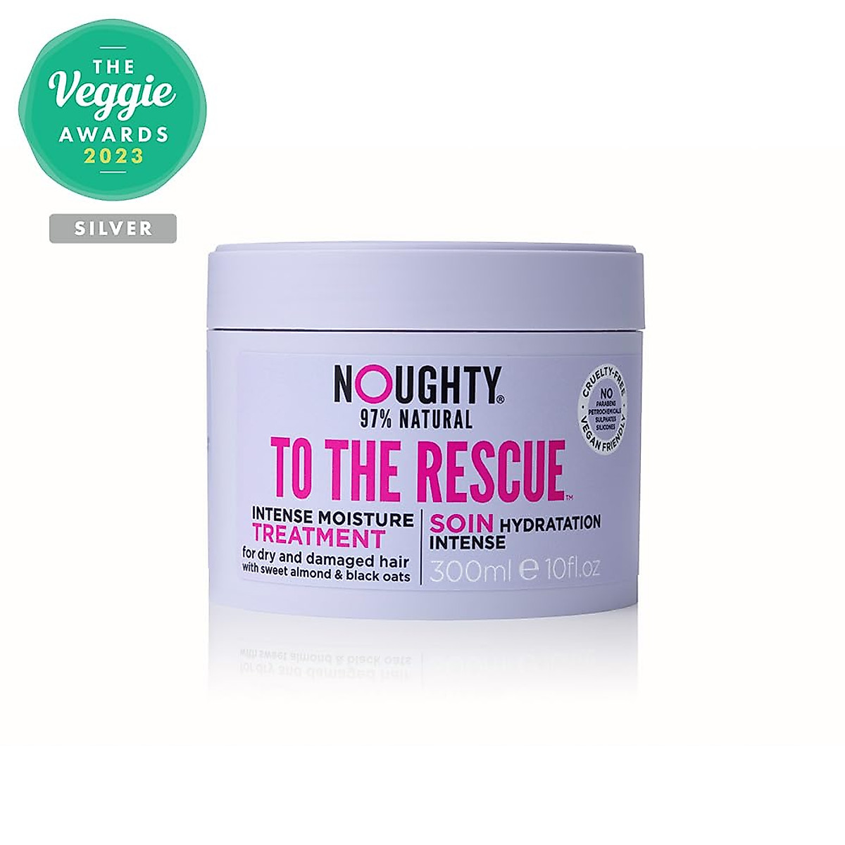 Noughty 97% Natural To The Rescue Treatment Mask, Hydrating Formula for Dry, Frizzy and Damaged Hair, with Sweet Almond and Black Oat, Sulphate Free Vegan Haircare 300ml