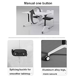 DRemdo Large Meeting Table，Sturdy Conference Table with Cable Management Grommets Modern Rectangle Office Meeting Table with Metal Frame & Legs- Easy Assembly Boardroom Table (Color : White, Size :