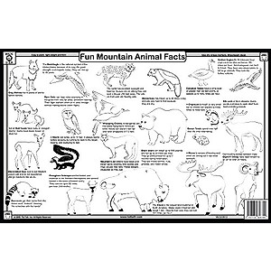 Tot Talk Educational Kids Placemats - Animals Nature of 4 Table Mats: Ocean, Jungle, Savanna, Mountain Animals - Reversible Activities - Waterproof, Washable, Wipeable, Durable, Double-Sided