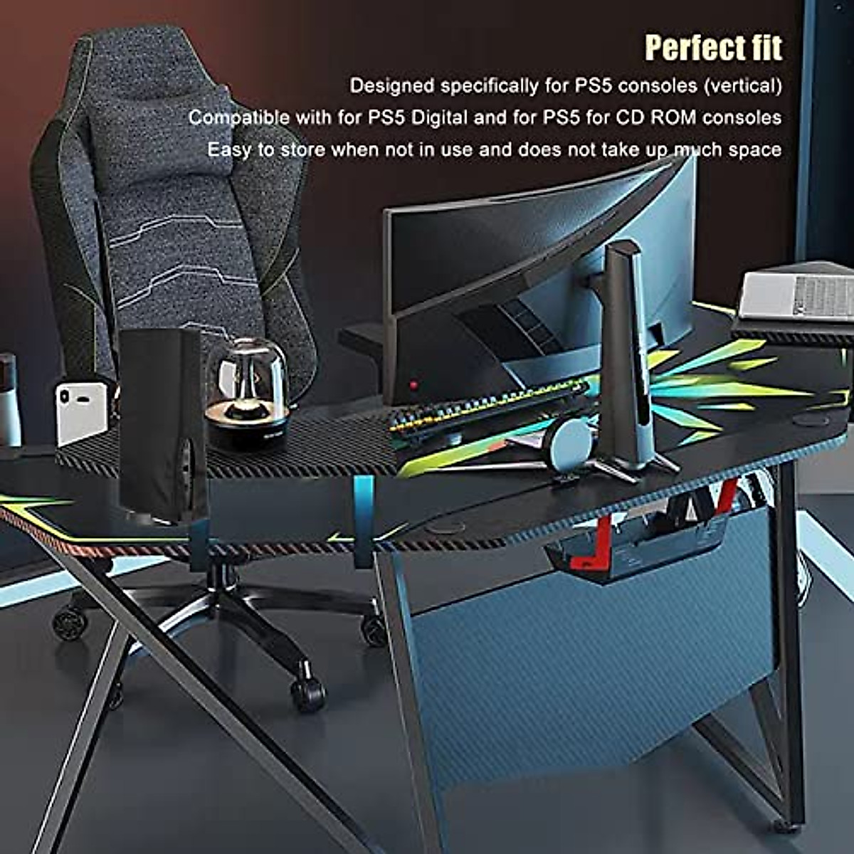 Dust Cover for PS5 Game Console, for Digital and CD ROM Edition, Oxford Cloth Vertical Protector Case, Anti Scratch Waterproof Dust Guard, Precision Cut(Black)