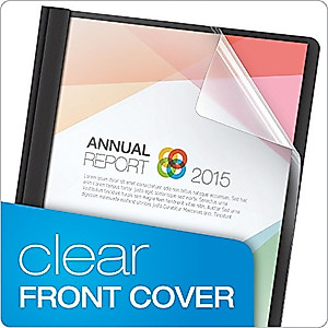 Oxford Clear Front Report Covers, Black, Letter Size, 25 per box (55806EE)