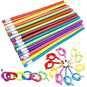 48 PCS Flexible Soft Pencil,Colorful Bendy Pencil,Magic Bendable Pencil with Eraser for Kids Gifts and Reward