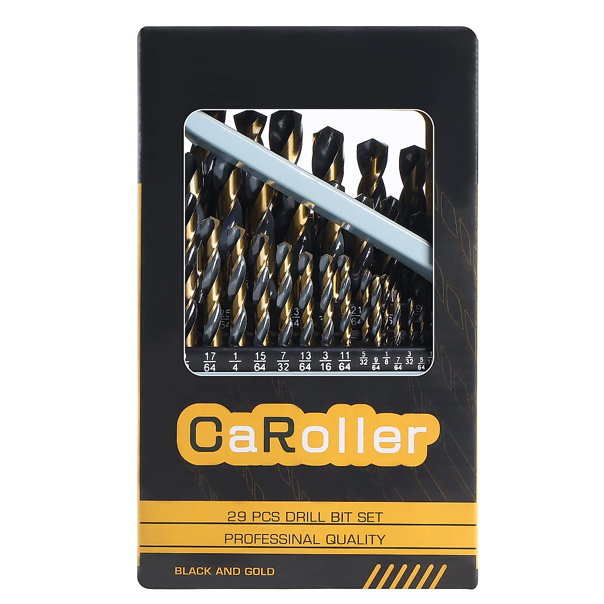 CaRoller Drill Bit Set – 29-Piece High-Speed Steel Drill Bits – Durable Drill Sets with Storage Case for Steel, Wood, Plastic, Sheet Metal