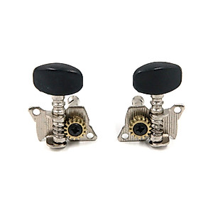 Geesatis Ukulele Tuning Pegs Black Ukulele Parts Tuning Pegs Machines Ukulele Replacement Accessories Tool, 4 pcs