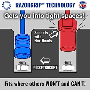18-Piece Bolt Lug Nut Extractor Socket Set with RAZORGRIP - Made in USA Steel