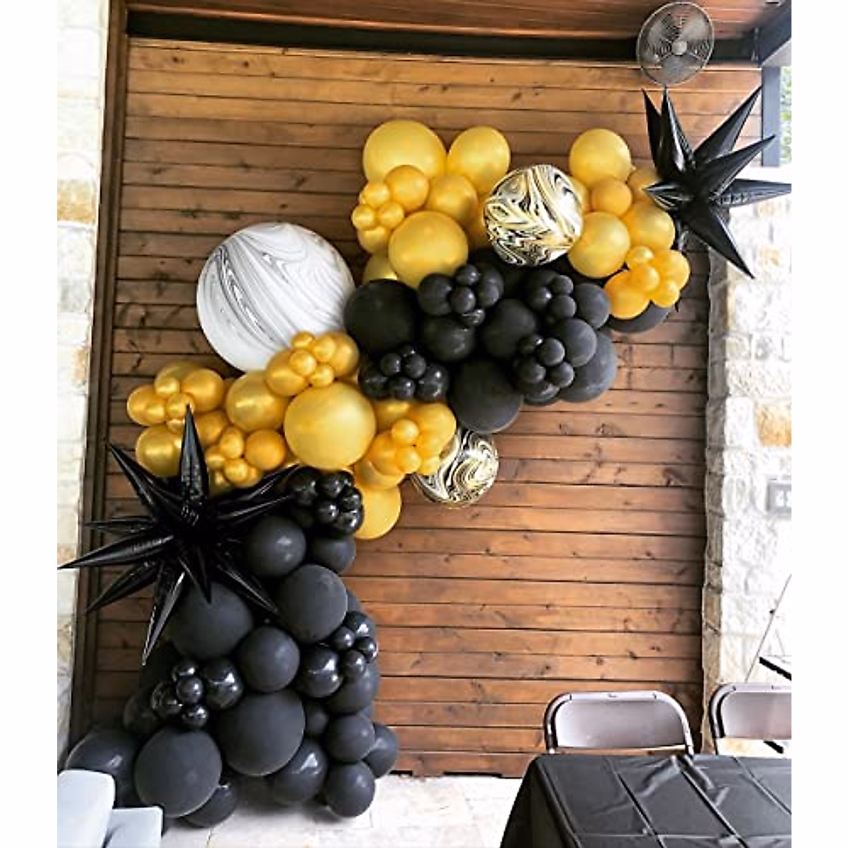 Explosion Star Foil Balloons, 50pcs Black Foil Cone Balloons, 26 inch Starburst Balloons Point Star Balloons for Halloween Christmas Birthday Party Decorations Baby Shower Wedding Photo Booth Backdrop