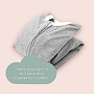 SleepingBaby - Flying Squirrel Wearable Cotton Blanket with No-Slip Cuffs for Toddlers - Comfortable Sleepwear - Heather Grey - 12-24 Months