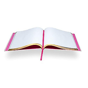 Eccolo Large Lined Journal Notebook, Hardbound Cover, Writing Journal, 256 Ruled White Pages, Gilded Edges, Ribbon Bookmark, Lay Flat, Desk Size for Work or School (Pink, 8x10 inches)
