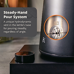 Greater Goods Electric Gooseneck Kettle with a Counterbalanced Handle, Perfect for Tea and Pour Over Coffee, Designed in St. Louis,1200 Watt (Onyx Black)