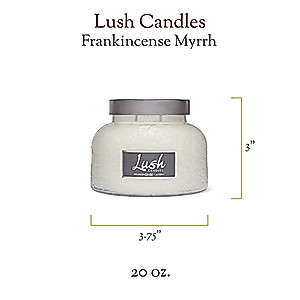 A Cheerful Giver - Frankincense Myrrh - 20oz Large Scented Candle Jar with Lid- Lush - 95 Hours of Burn Time, Gift for Women, White