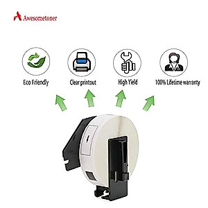 Awesometoner Compatible Replacement for File Folder Labels Brother DK-1203 DK1203 use with Brother 17mm x 87.1mm (0.66" x 3.4") (Black on White, 5-Pack)