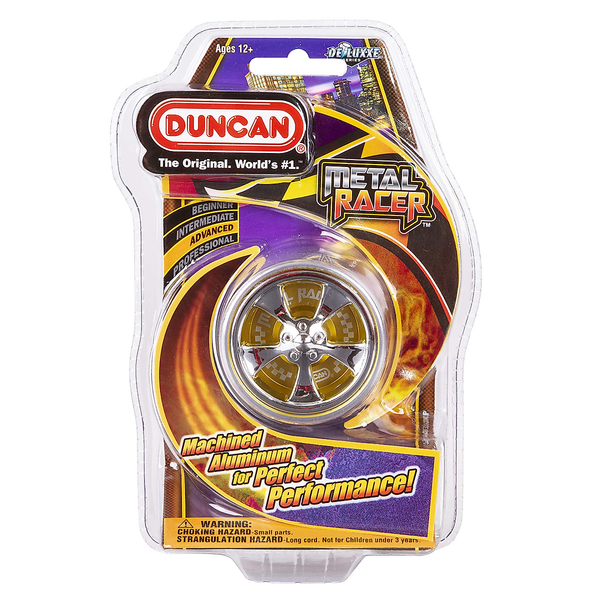 Duncan Toys Metal Racer Yo-Yo, Aluminum Advanced Level Yo-Yo with Racer Caps and SG Sticker Response, Yellow