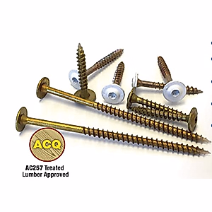 GRK 772691100733 8 x 1-1/2" 10073 Low Profile Cabinet Screws 3000 Count, Gold