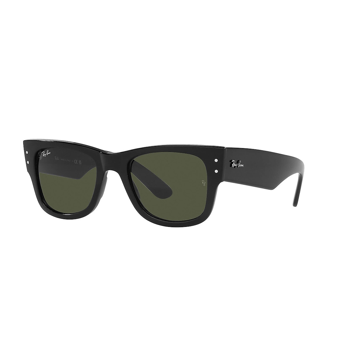 Ray-Ban RB0840S Mega Wayfarer Square Sunglasses, Black/Green, 51 mm