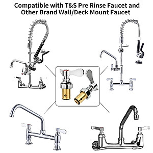 DYVIAHOME Brass Spindle Assembly for Commercial Faucet Valve Spool Replacement Hot Cold Side Handle Stem Assembly Cartridge Fit Kitchen Restaurant (1 Pair)
